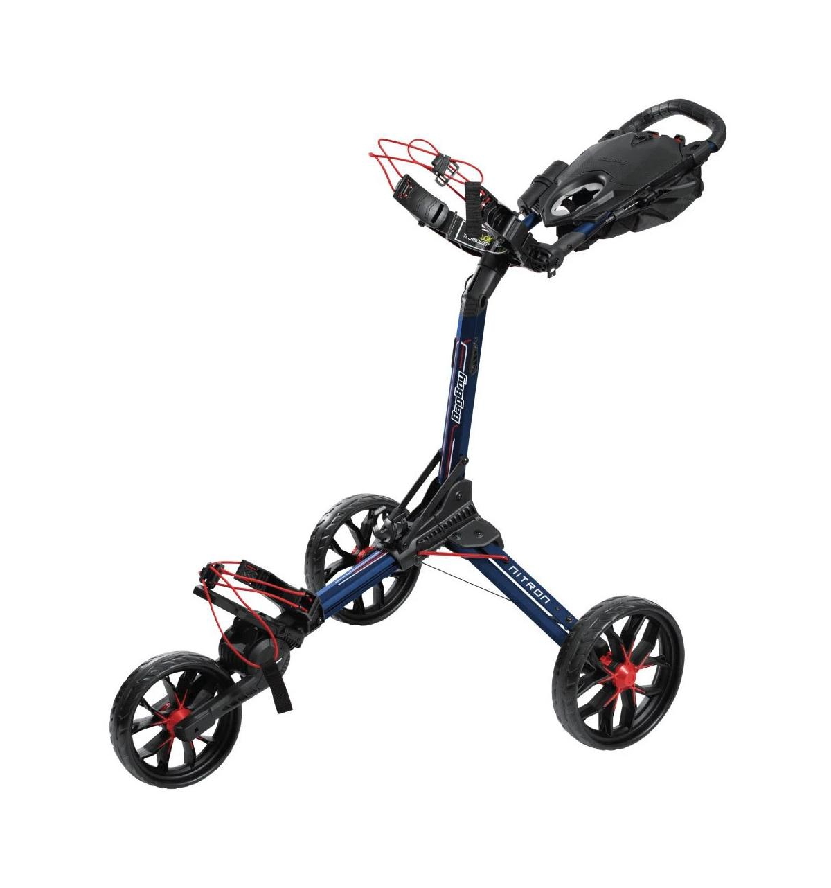 Click here for Bag Boy Nitron Auto-Open Pushcart - Navy/red prices