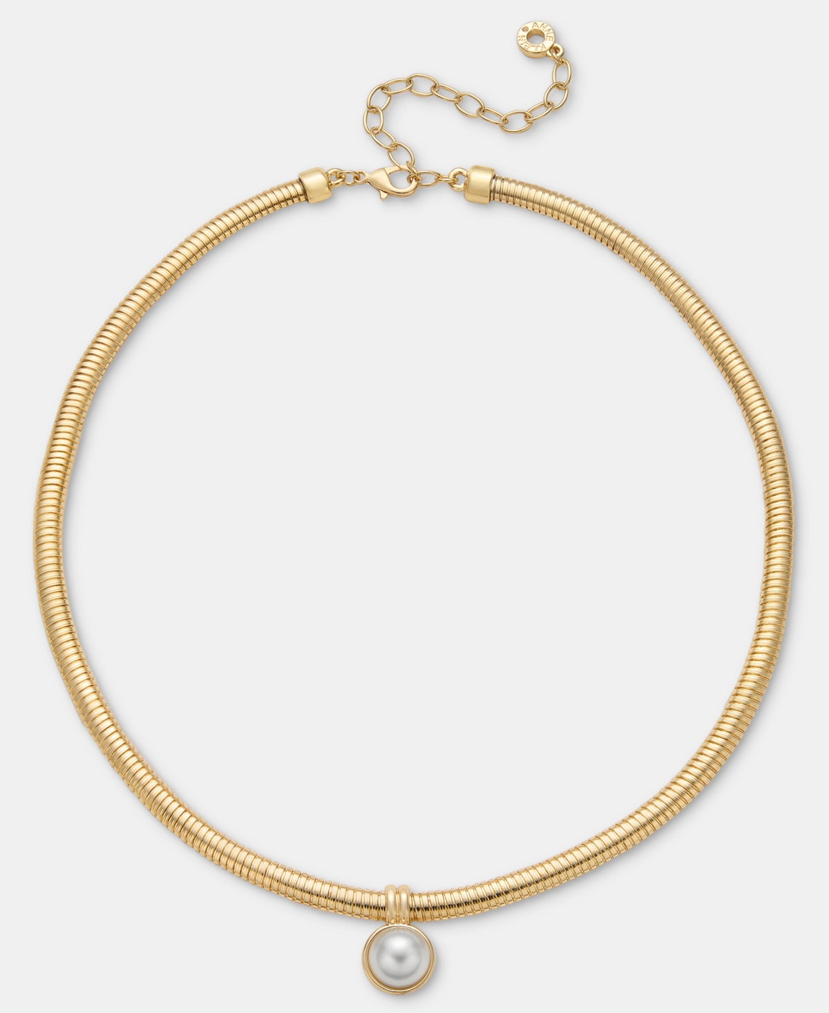 Click here for Anne Klein Gold-Tone Omega Chain Faux Imitation Pe... prices