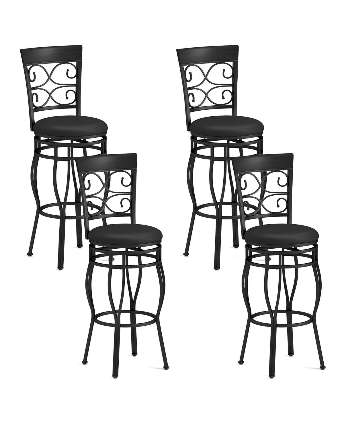 Click here for Costway Set of 4 Vintage Swivel Bar Stools 30 Bist... prices