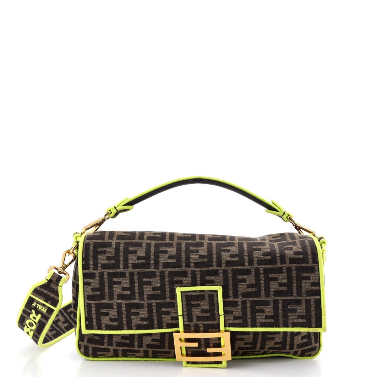 Click here for Pre-Owned Fendi Large Baguette Nm Bag Zucca Canvas... prices