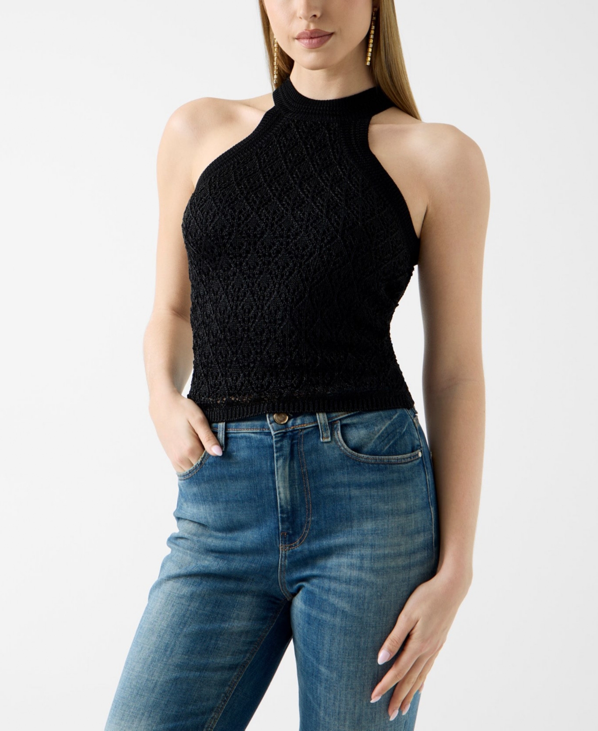 Click here for Guess Womens Sleeveless Pointelle Stitch Serina Lu... prices