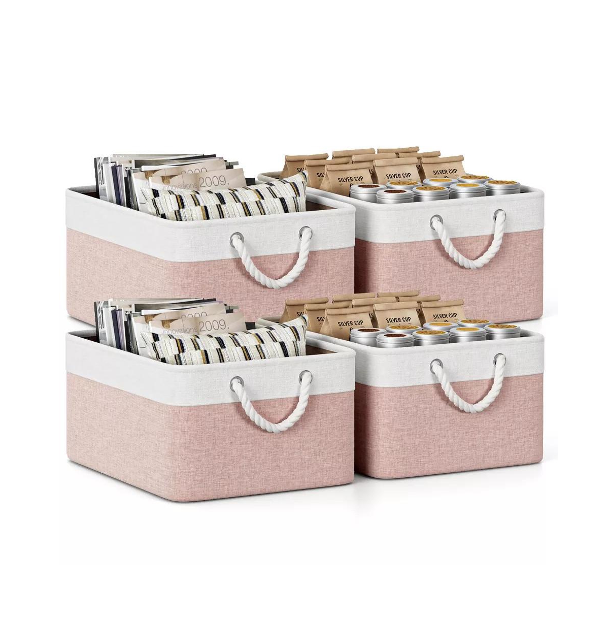 Click here for Gouun 4 Pack Collapsible Fabric Storage Bins with... prices