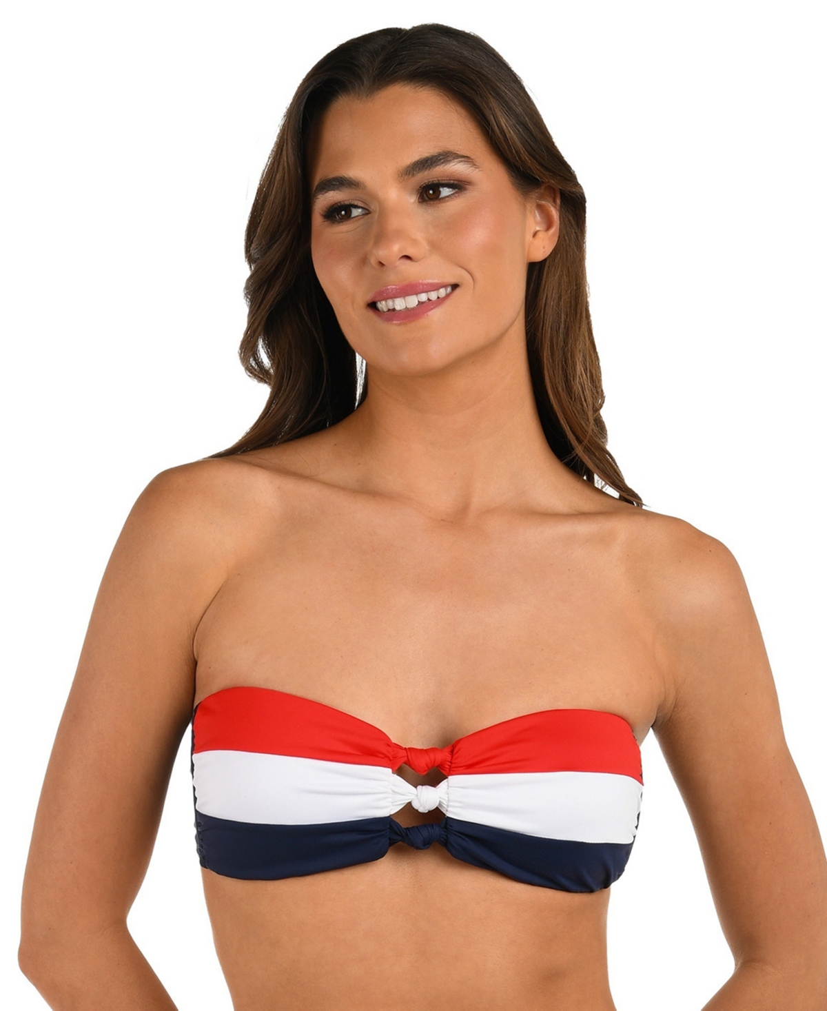 Click here for La Blanca Womens Americana Knot Front Bandeau Top... prices