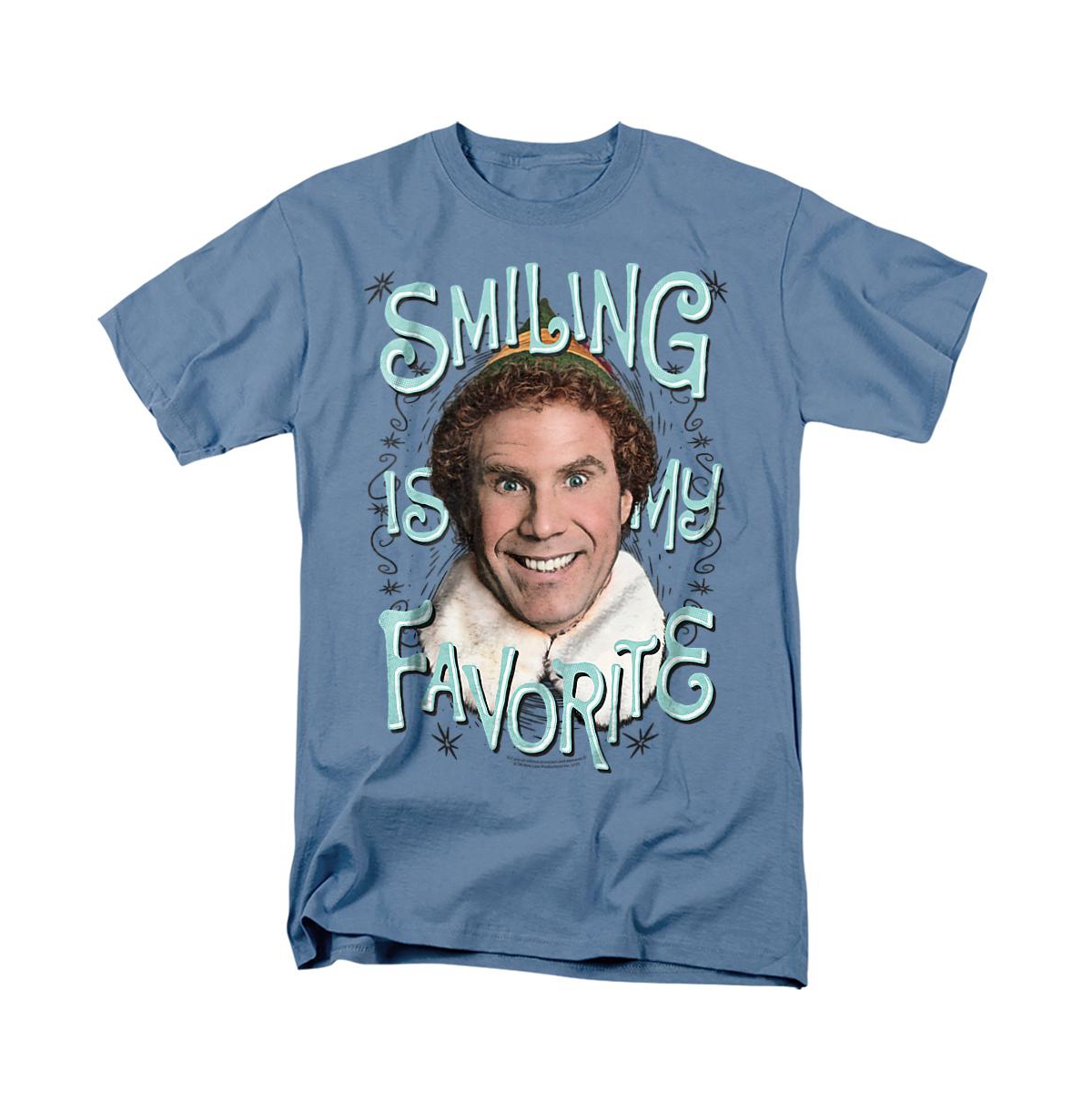 Click here for Elf Mens Smiling T Shirt - Carolina blue prices