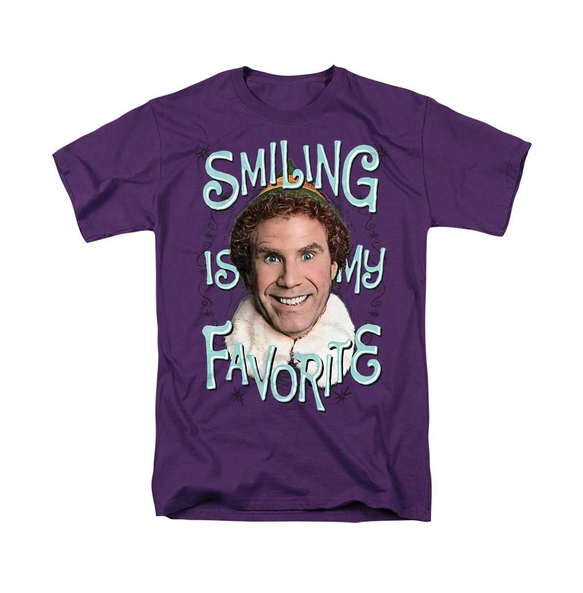 Click here for Elf Mens Smiling T Shirt - Purple prices