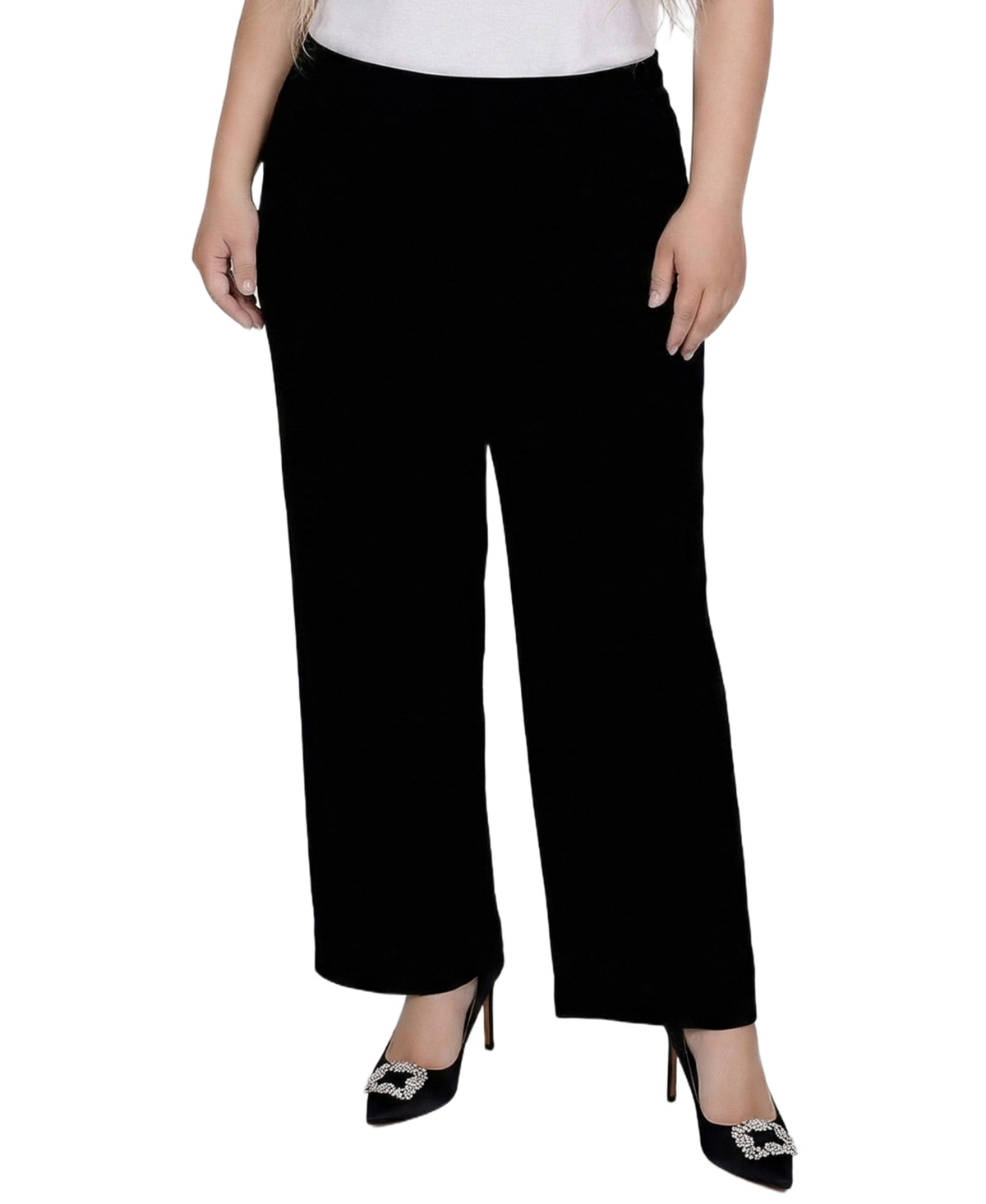 Click here for Ny Collection Plus Size Pull-On Wide-Leg Pants - B... prices