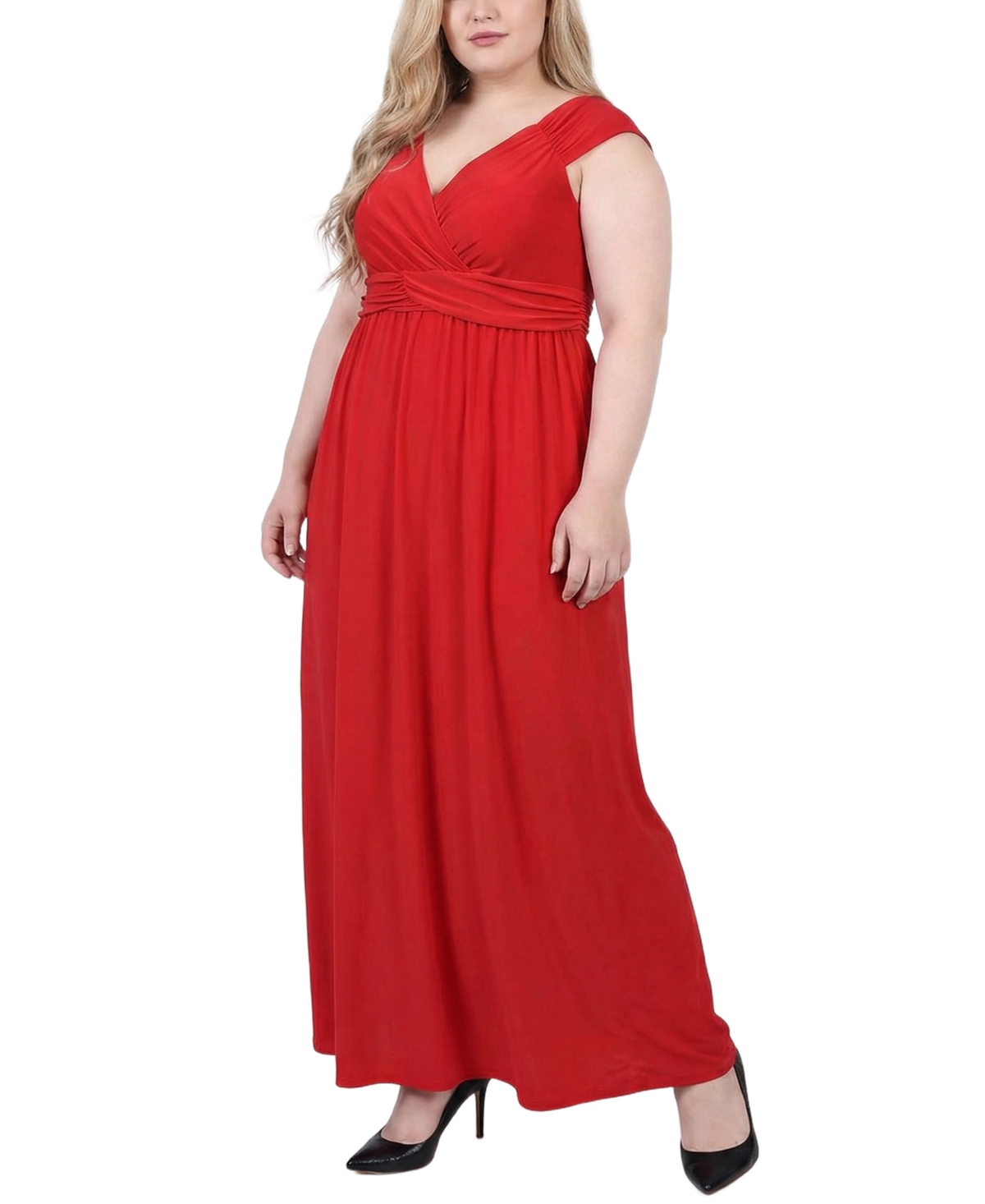 Click here for Ny Collection Plus Size Ruched Empire Maxi Dress -... prices