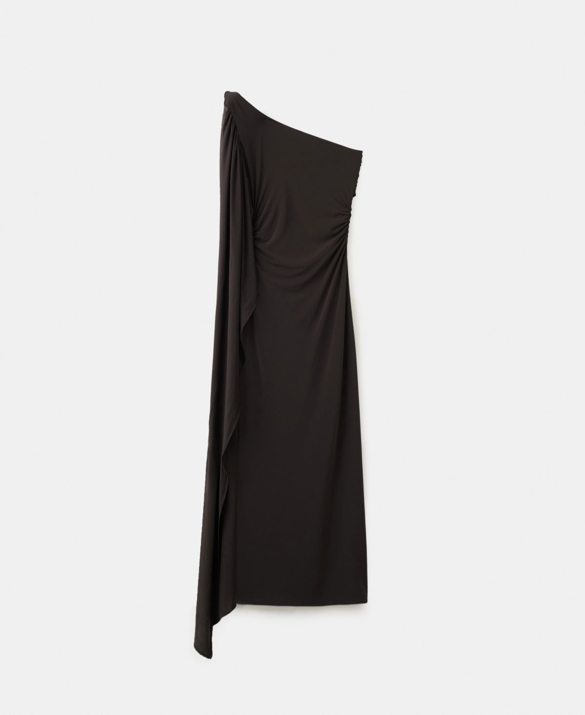 Click here for Mango Womens Asymmetrical Cape Dress - Brown prices