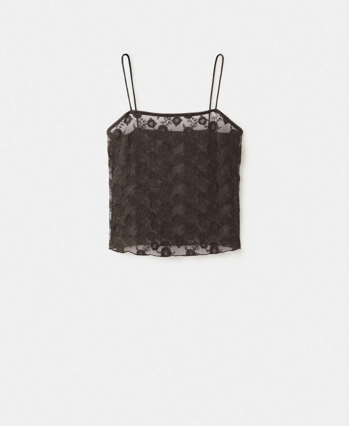 Click here for Mango Womens Floral Lace Top - Khaki prices