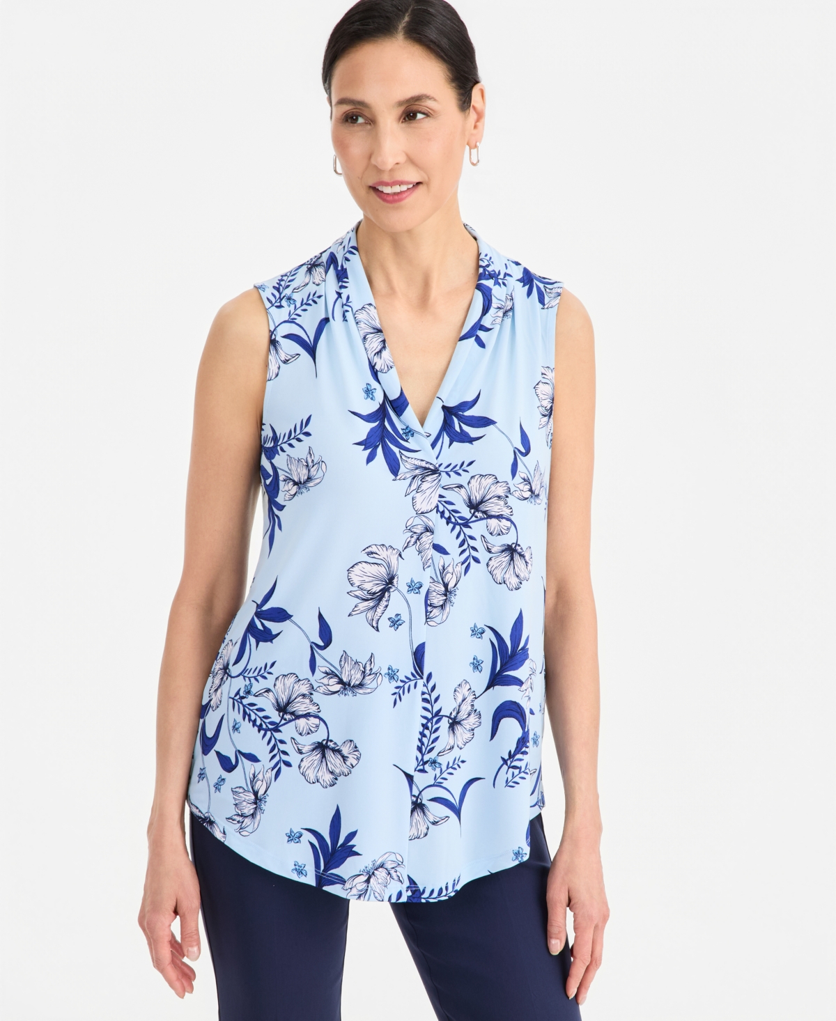 Click here for Jm Collection Petite Indina Floral Sleeveless V-Ne... prices
