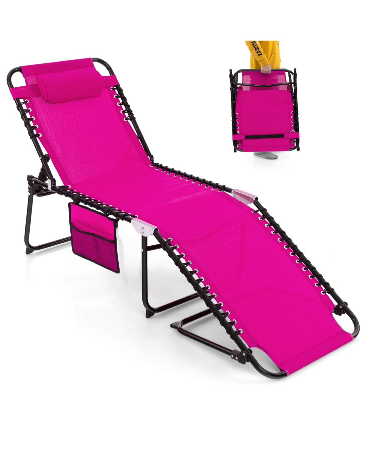 Click here for Gymax Folding Chaise Lounge Chair w/Comfortable He... prices