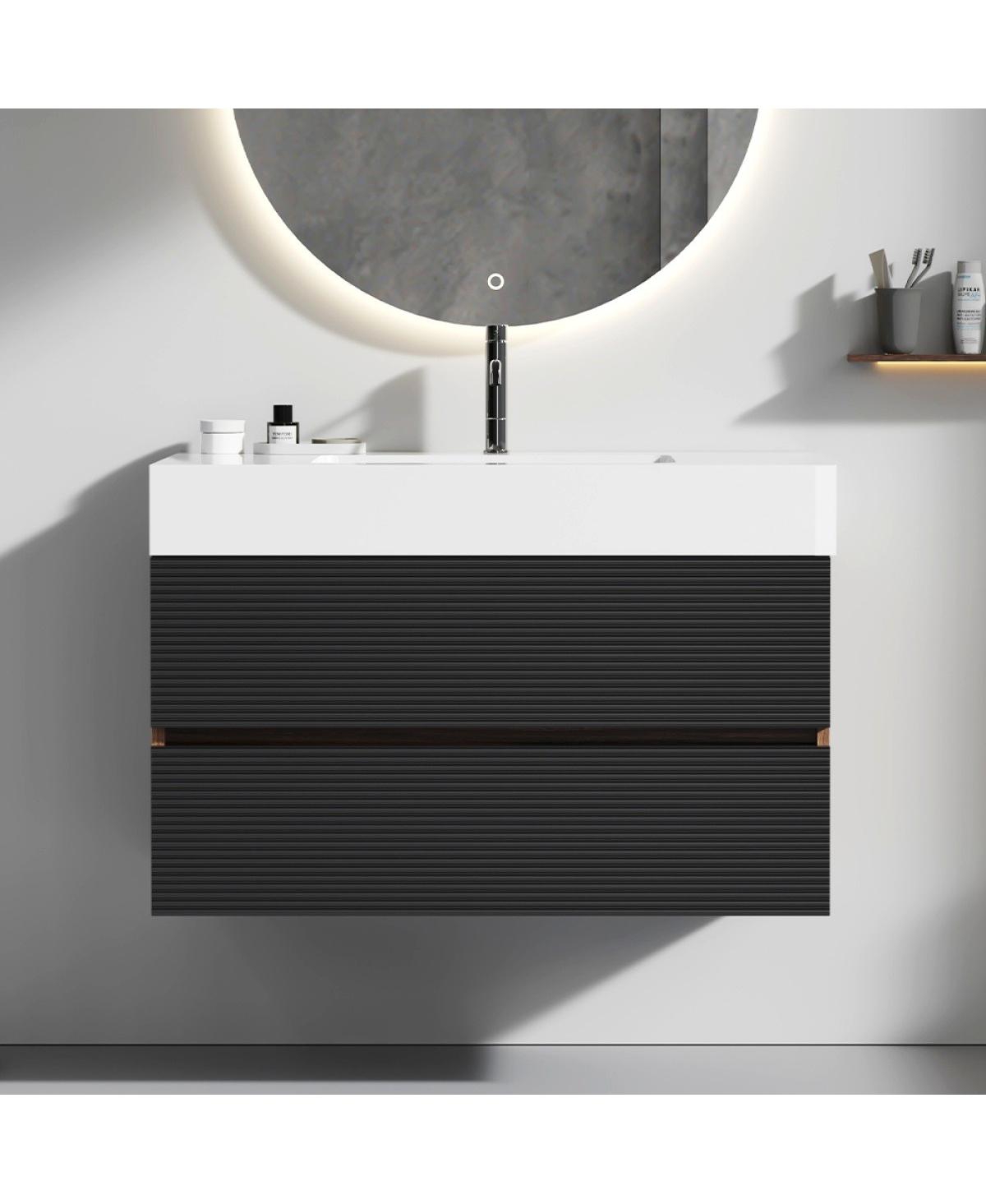 Click here for Sillysis Wall Mounted Bathroom Vanity with Glossy... prices