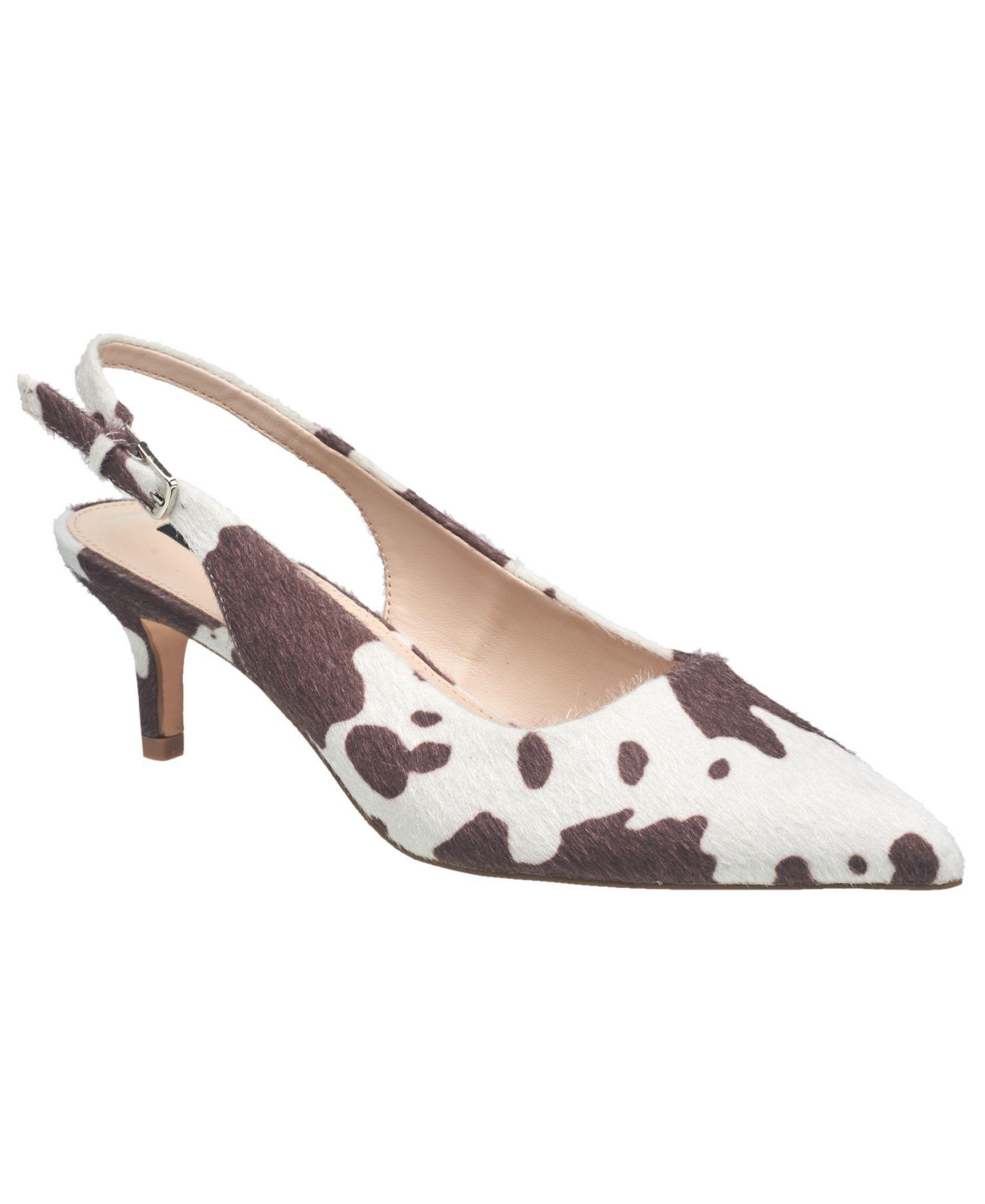 Click here for French Connection Womens Quinn Cowprint Heel - Bro... prices