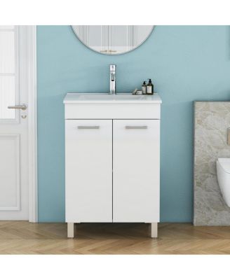 Click here for Sillysis Glossy White Freestanding Bathroom Vanity... prices