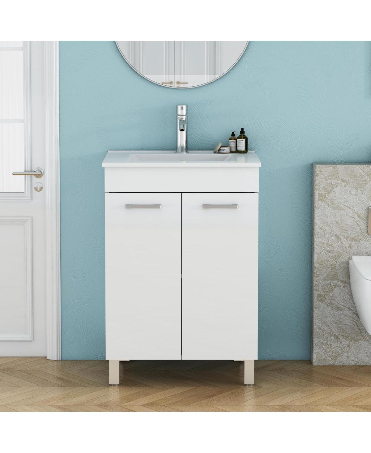 Click here for Sillysis Glossy White Freestanding Bathroom Vanity... prices