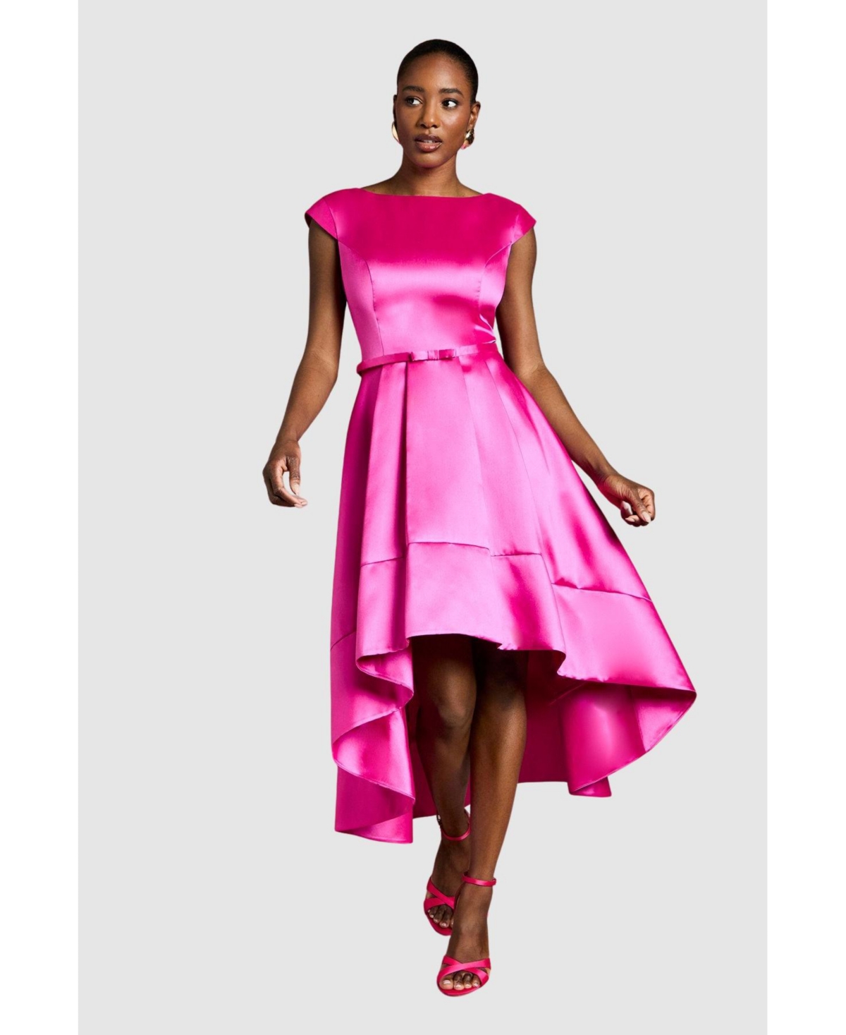 Click here for Coast Womens Twill Hi-lo Midi Dress - Magenta prices