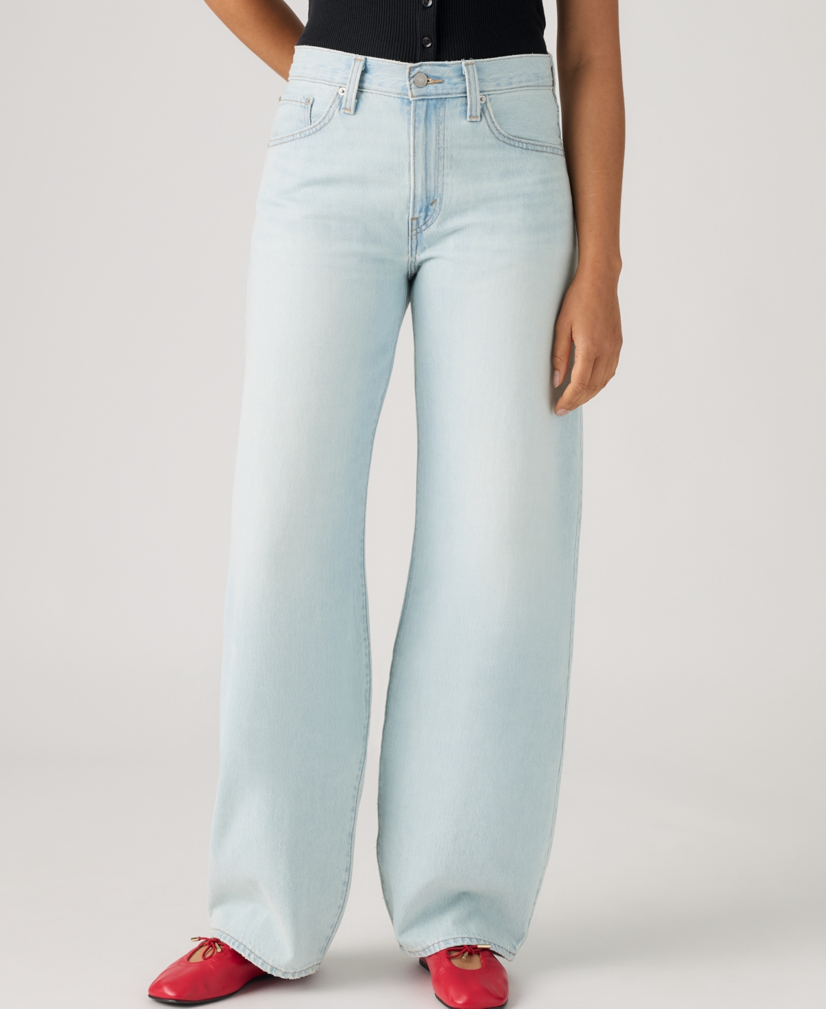 Click here for Levis Womens Middy Balloon Mid Rise Denim Loose Je... prices