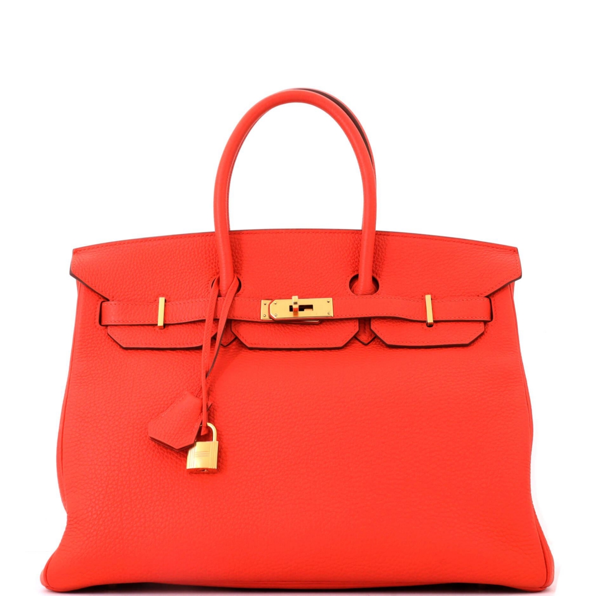 Click here for Pre-Owned HERMES Birkin 35 Handbag Orange Togo wit... prices