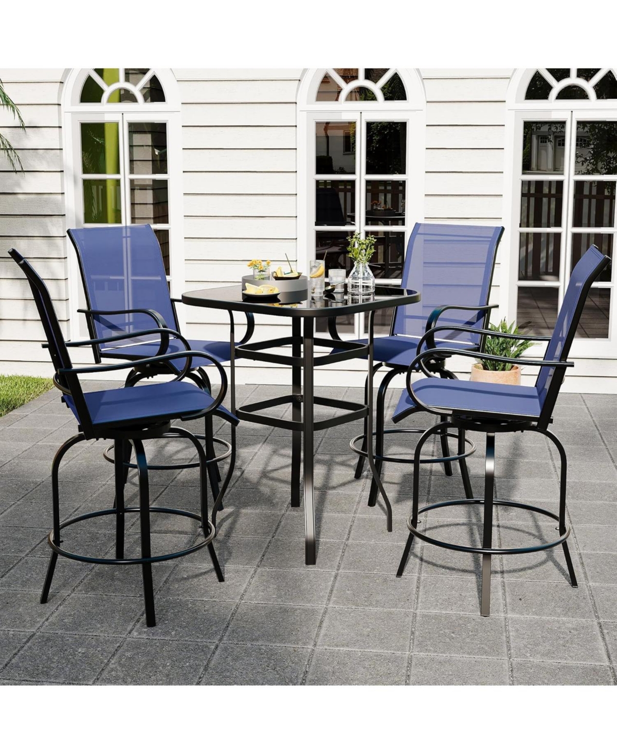 Click here for gaomon 5PCS Outdoor Swivel Bar Set with 4 Swivel C... prices