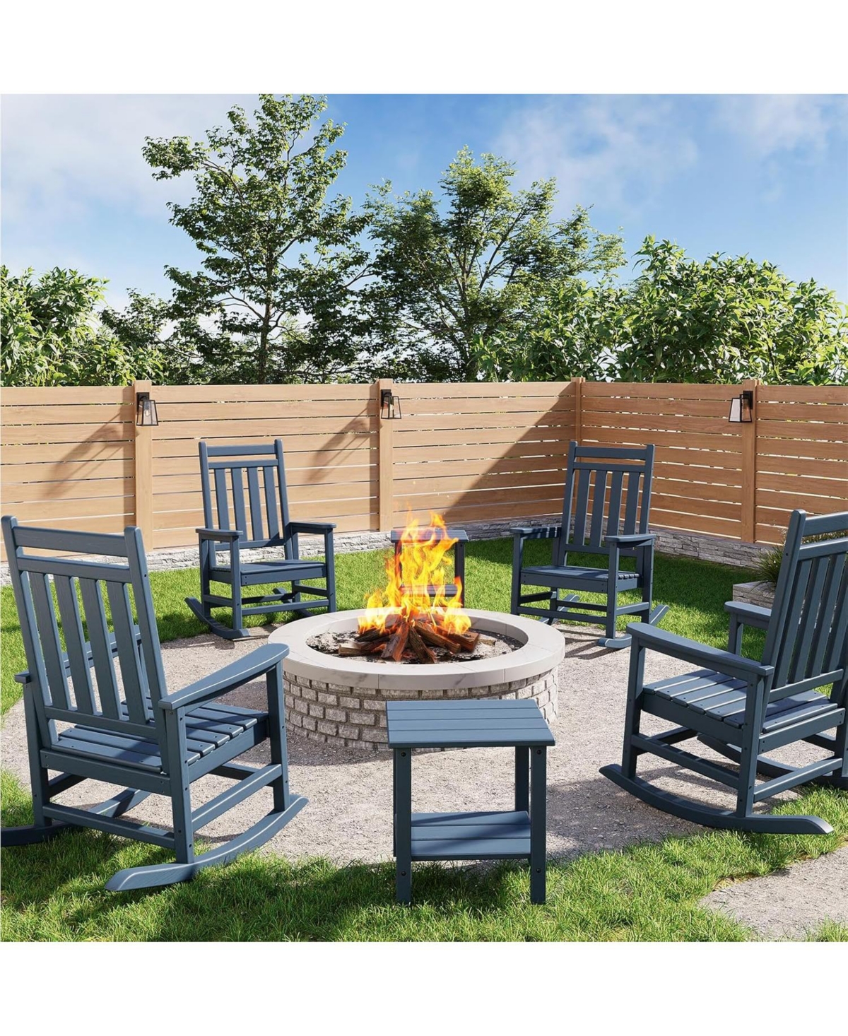 Click here for gaomon Poly Lumber Rocking Chair Outdoor Set of 4... prices