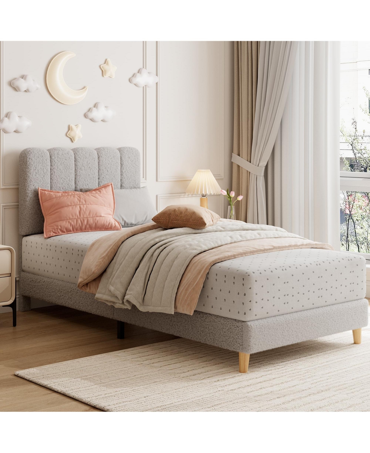 Click here for Homfan Modern Princess Style Twin Platform Bed Fra... prices