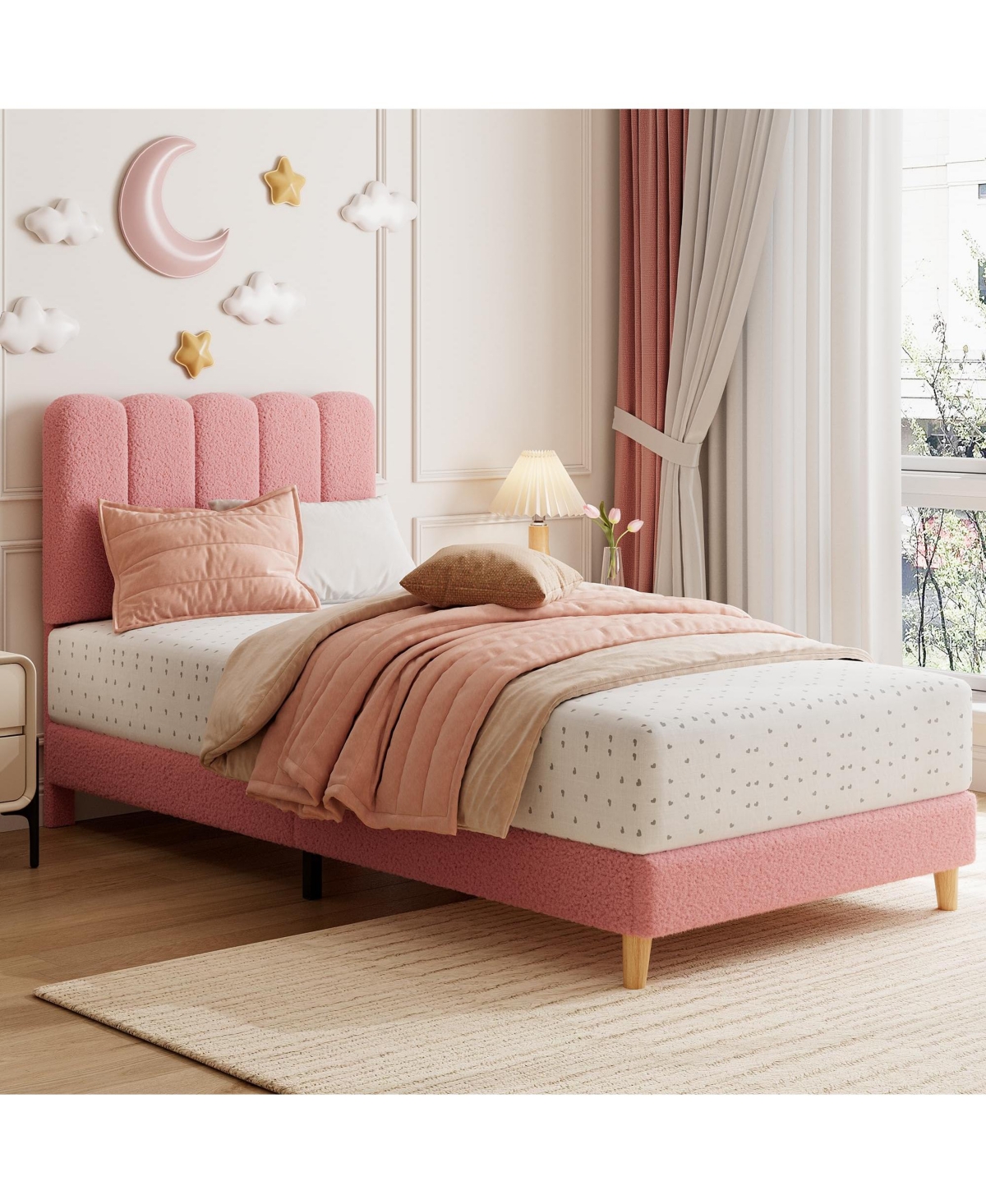 Click here for Homfan Modern Princess Style Twin Platform Bed Fra... prices