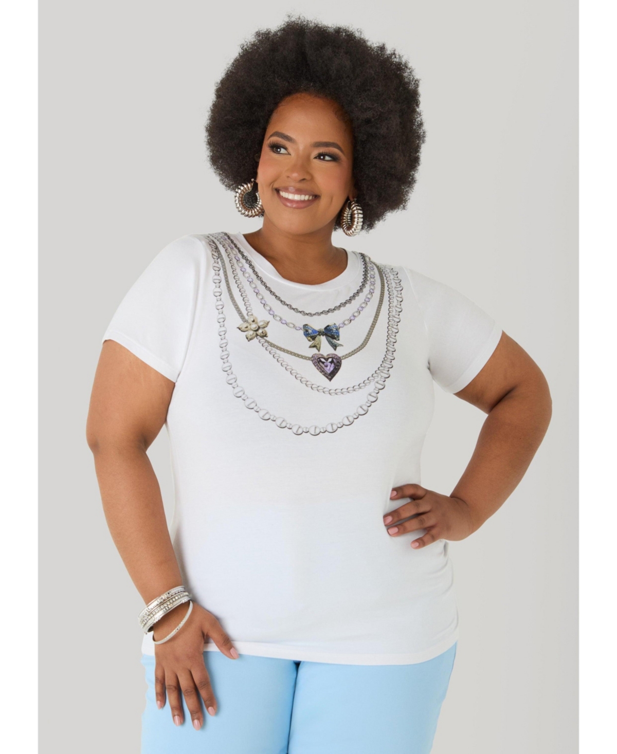 Click here for Ashley Stewart Womens Necklace Graphic Tee prices