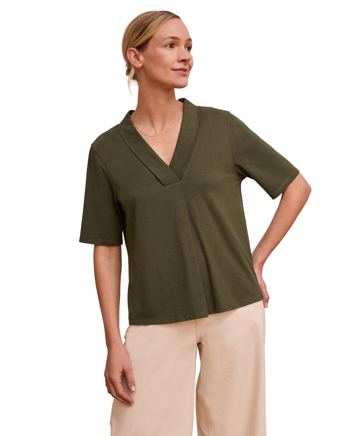 Click here for Celtic & Co. Womens Relaxed V Neck T-Shirt - Dark... prices