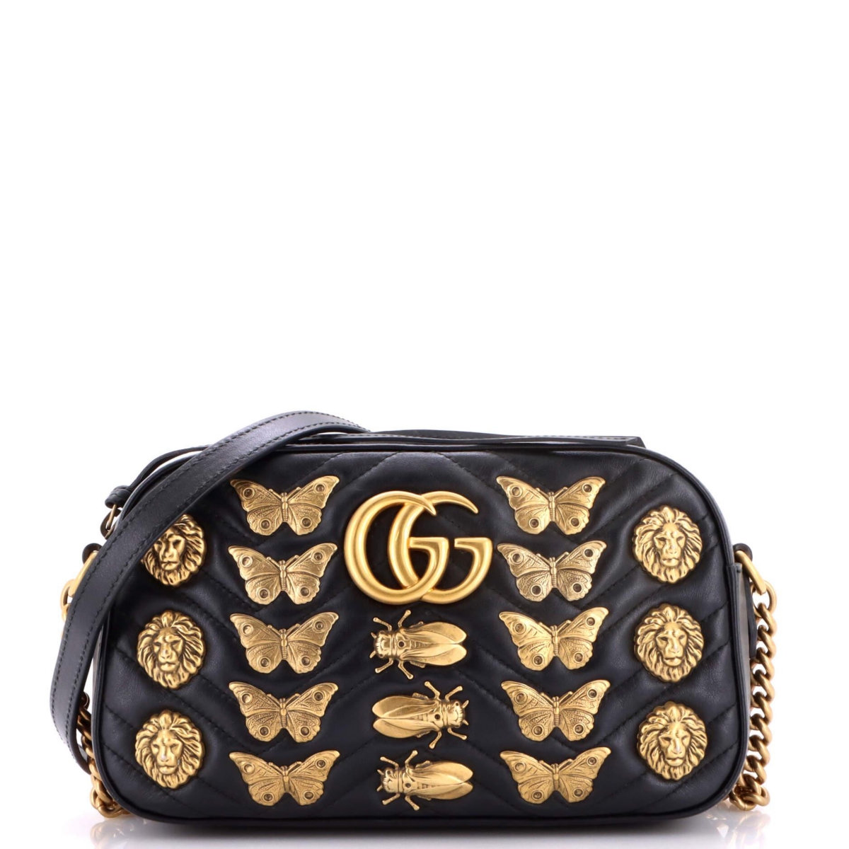 Click here for Pre-Owned Gucci Small Gg Marmont Shoulder Bag Embe... prices