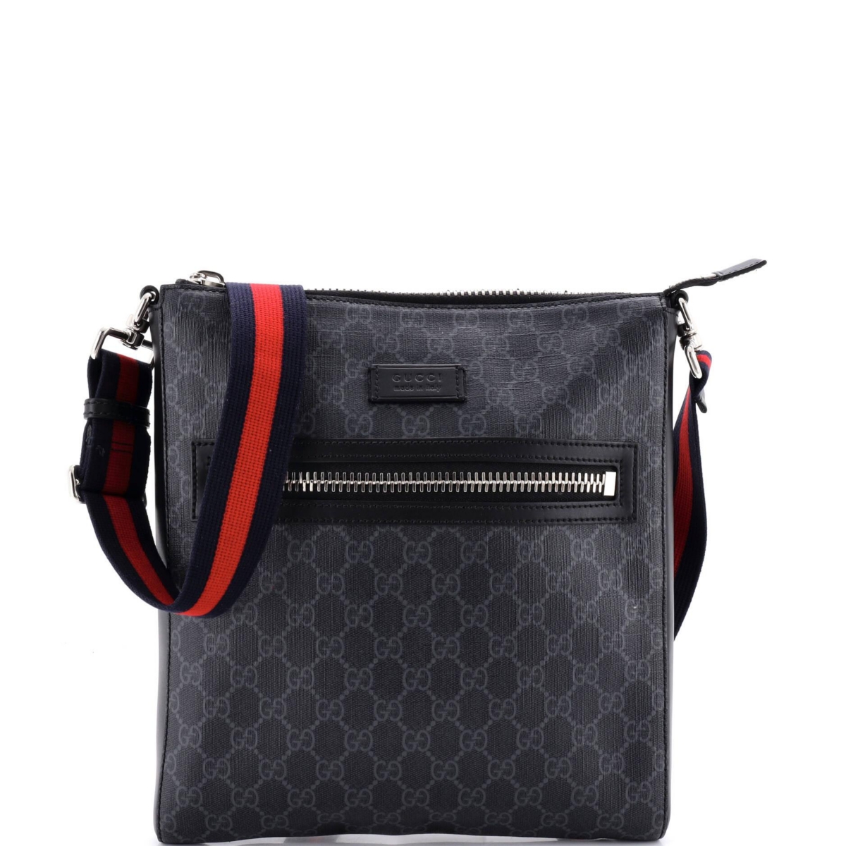 Click here for Pre-Owned Gucci Medium Web Strap Front Zip Messeng... prices