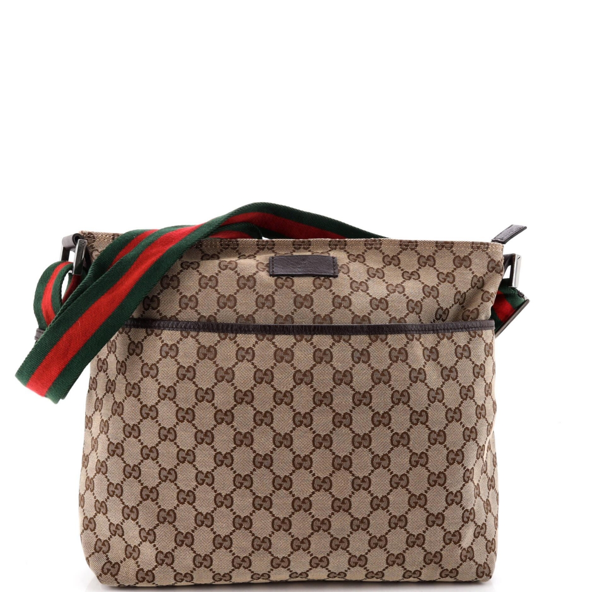 Click here for Pre-Owned Gucci Medium Front Pocket Web Messenger... prices