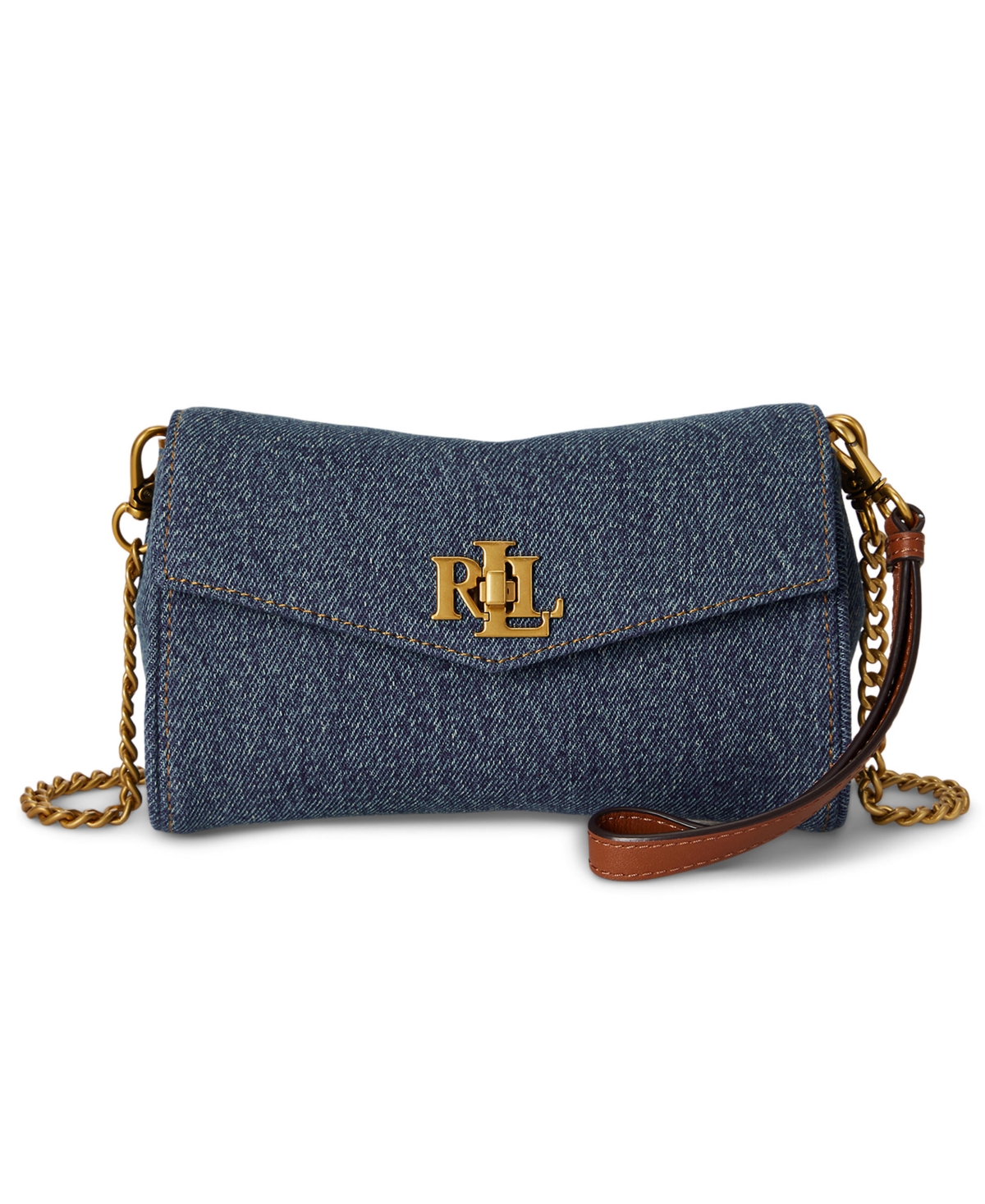 Click here for Lauren Ralph Lauren Tanner Denim Mini Crossbody Ha... prices