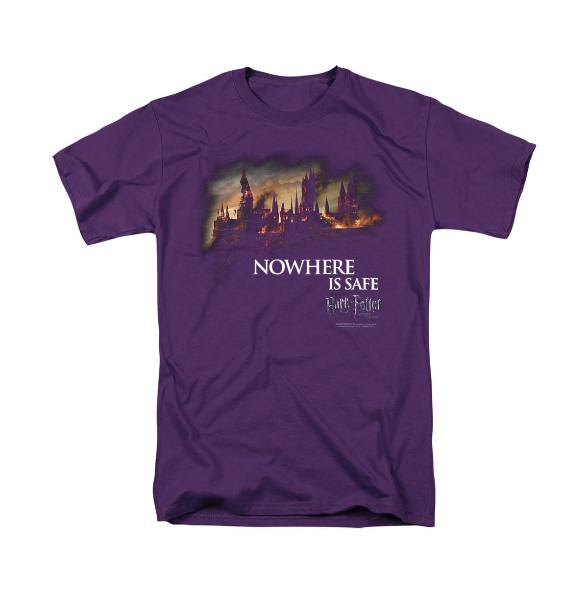 Click here for Harry Potter Mens Burning Hogwarts T-Shirt - Purpl... prices