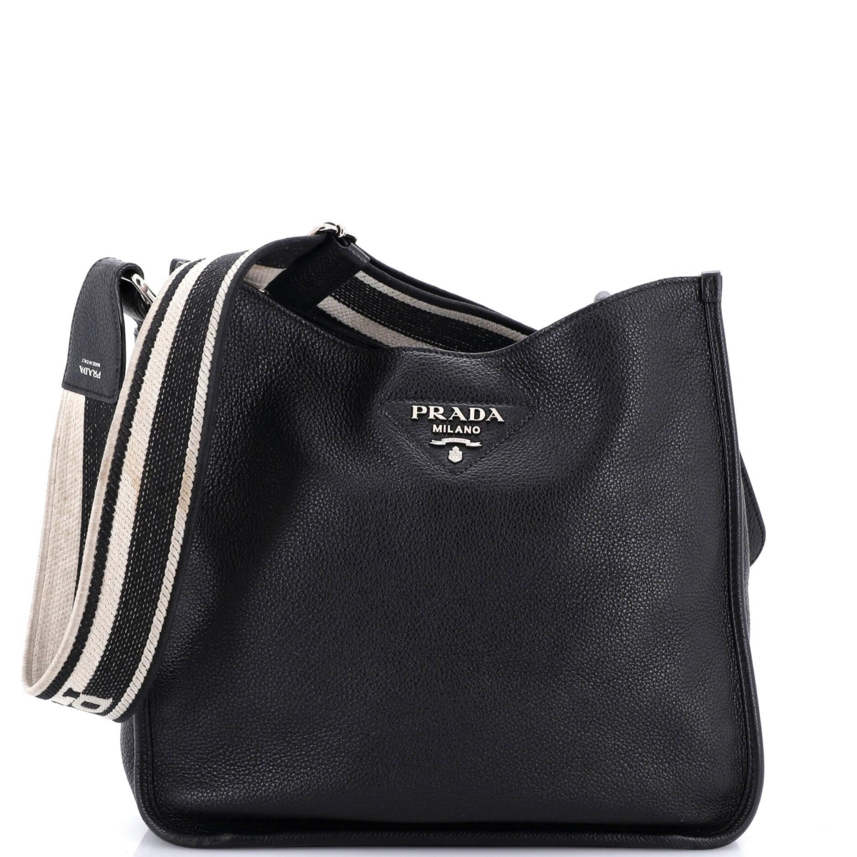 Click here for Pre-Owned Prada Medium Logo Strap Hobo Leather - B... prices