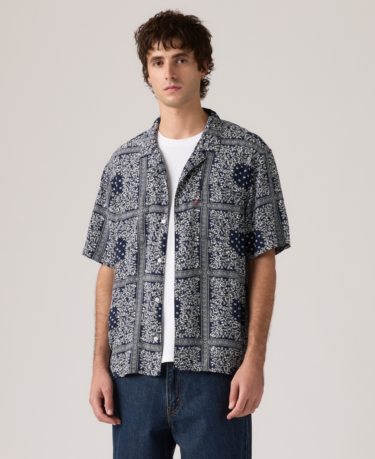 Click here for Levis Mens Relaxed-Fit Camp Collar Shirt - Dress B... prices