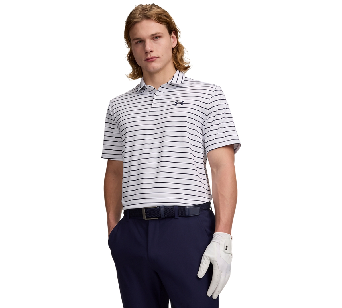 Click here for Under Armour Mens Matchplay Stripe Polo Shirt - Wh... prices
