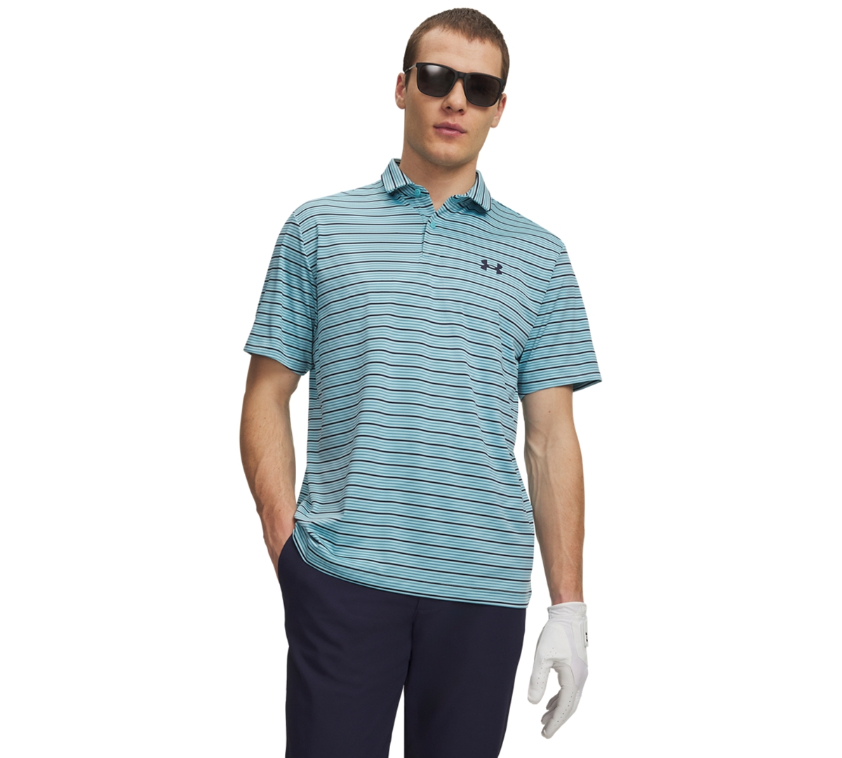 Click here for Under Armour Mens Matchplay Stripe Polo Shirt - Bl... prices