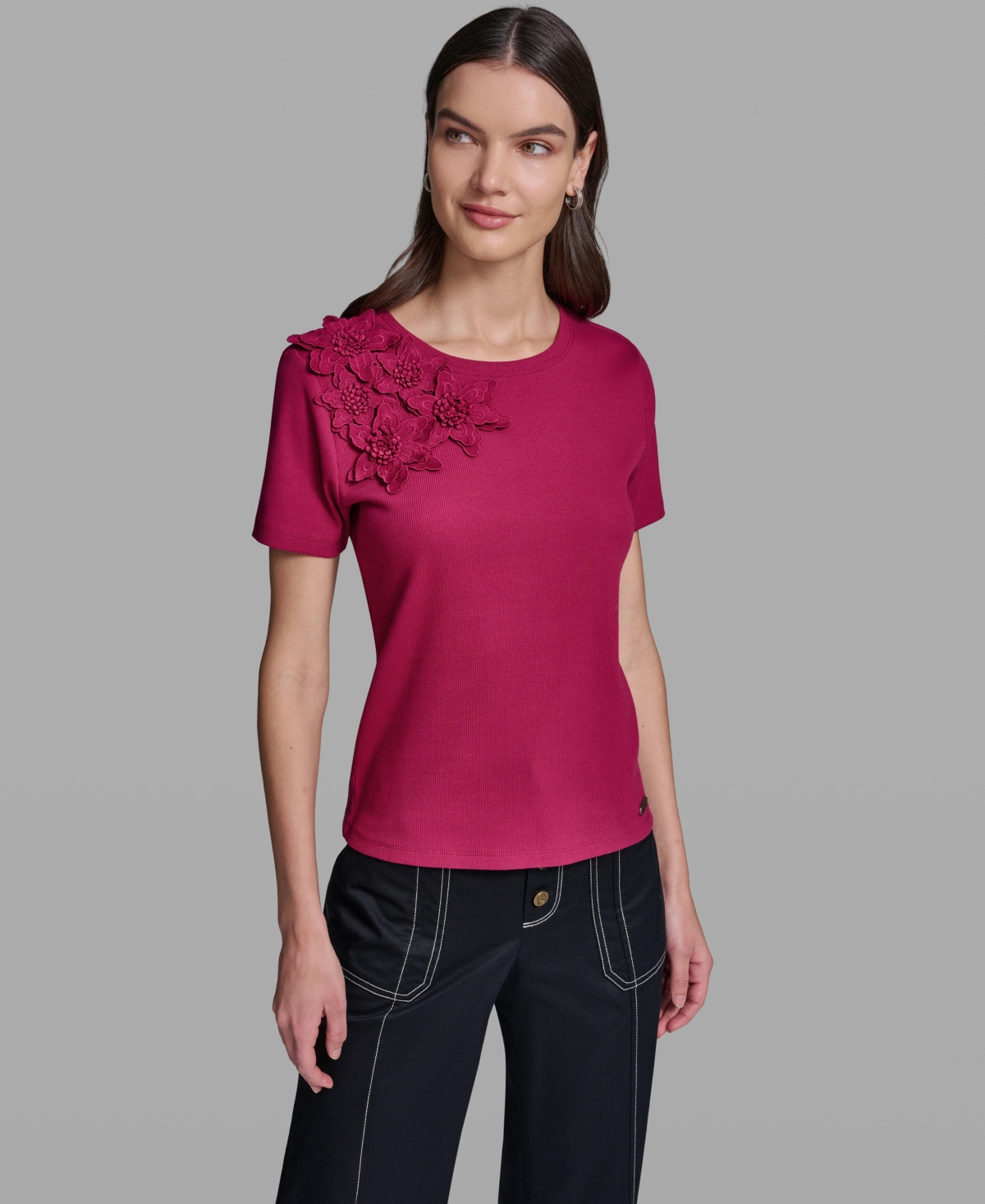Click here for Karl Lagerfeld Paris Womens Floral Applique Short-... prices