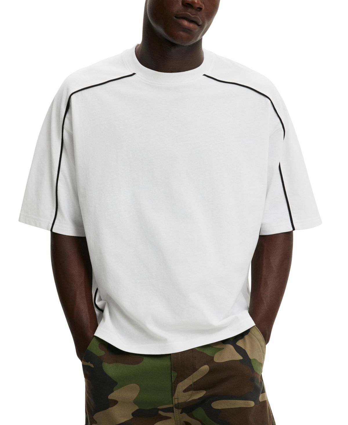Click here for Cotton On Mens Cropped Modern-Fit T-Shirt - White prices