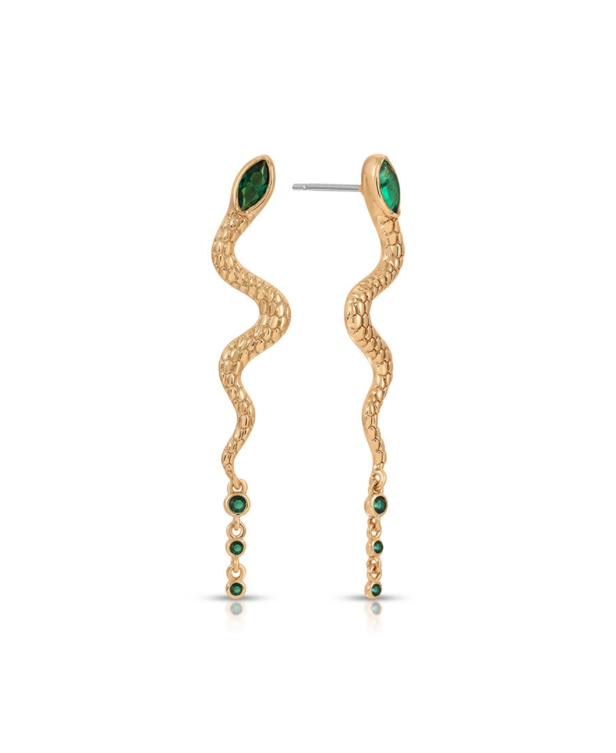 Click here for Ettika 18k Gold-Tone Serpentina Earrings - Green prices