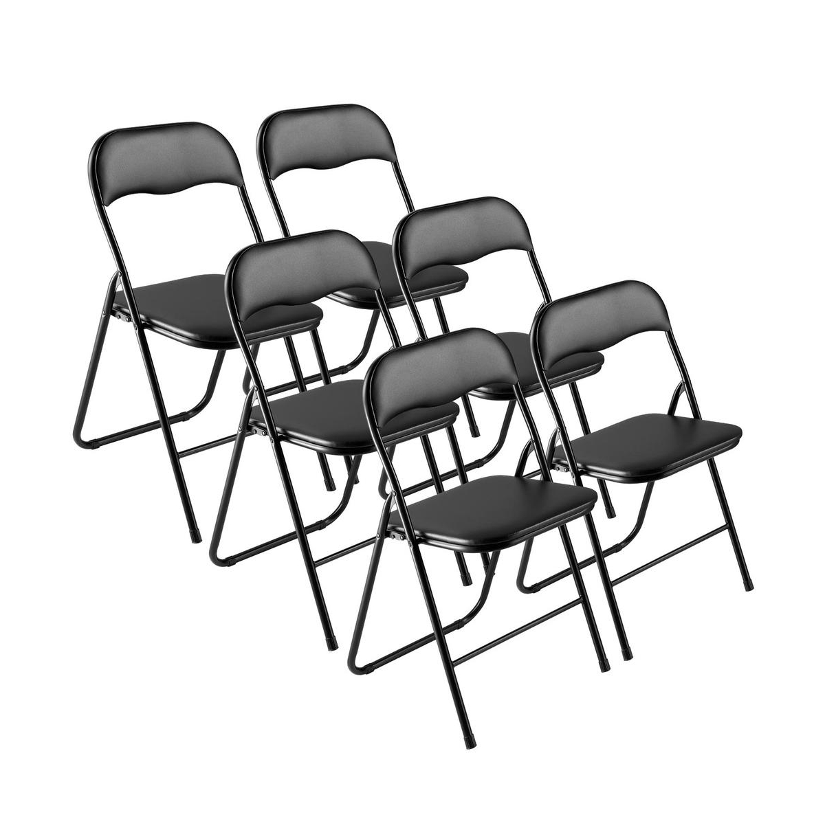 Click here for Sugift 6 Pack Folding Chairs Portable Leather Chai... prices