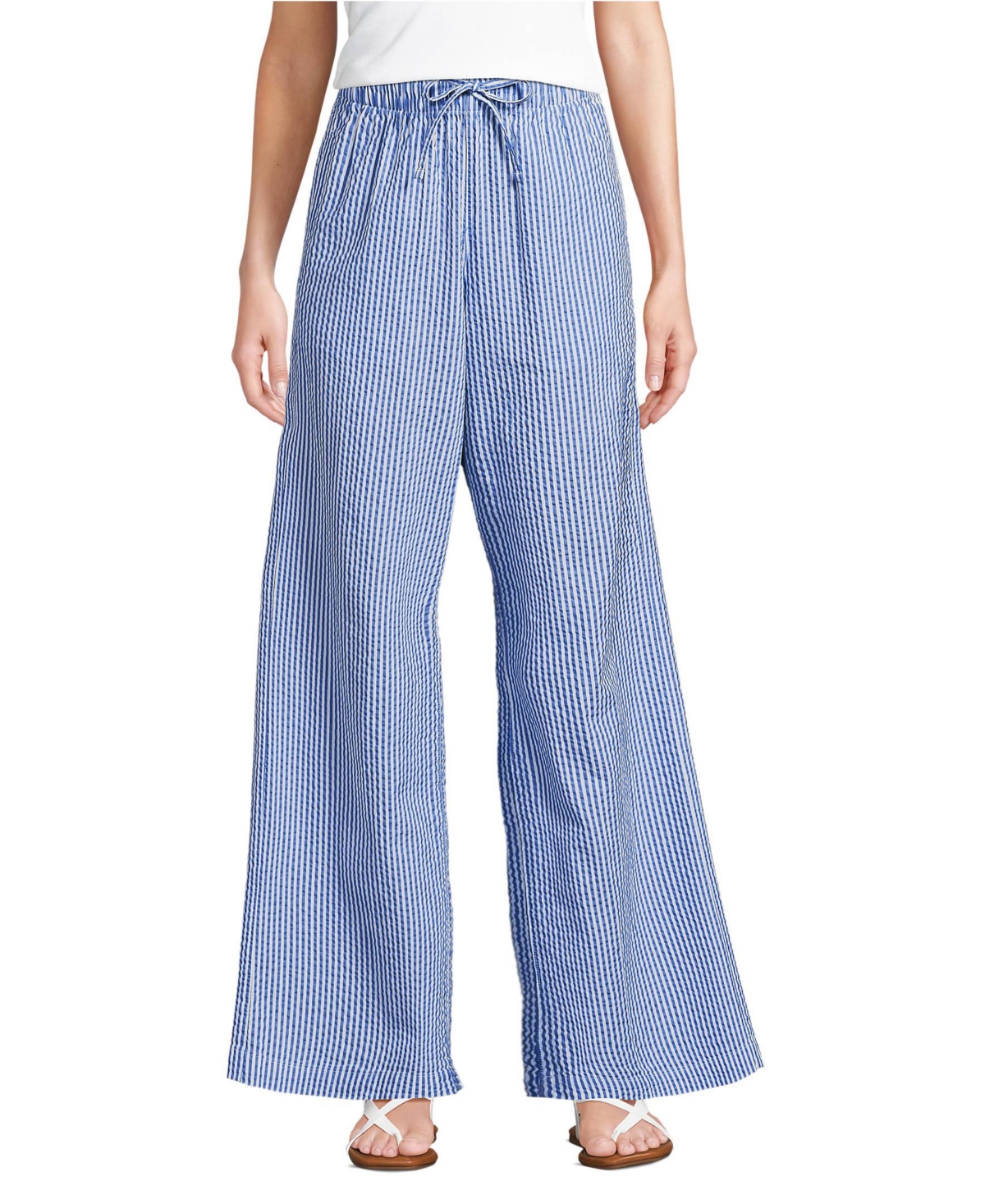 Click here for Lands End Womens Seersucker High Rise Drawstring W... prices