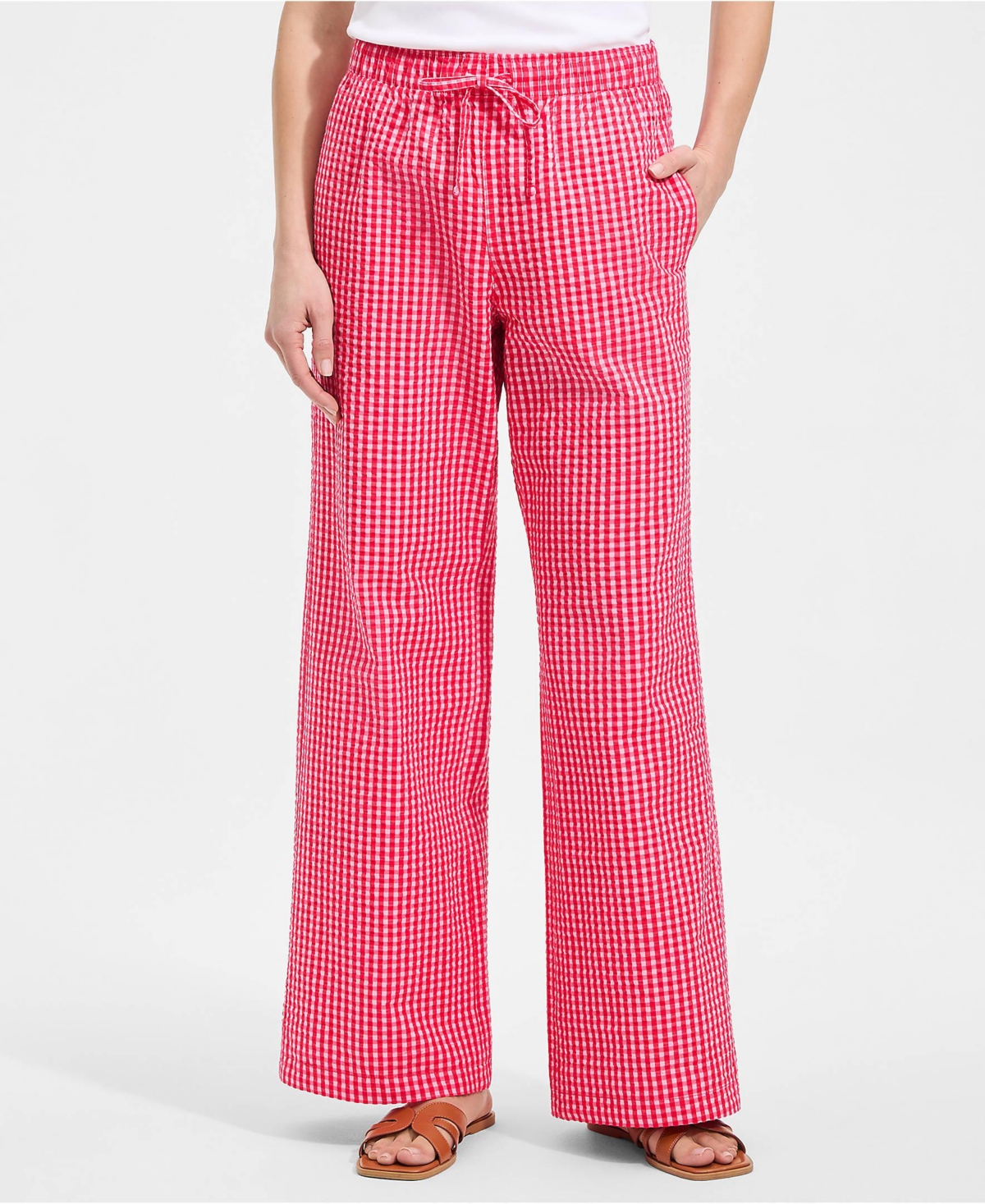 Click here for Lands End Womens Seersucker High Rise Drawstring W... prices