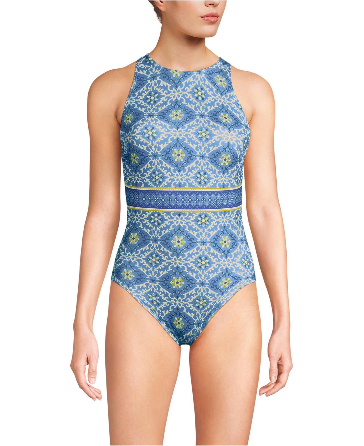Click here for Lands End Womens Tugless High Neck Portrait Back O... prices