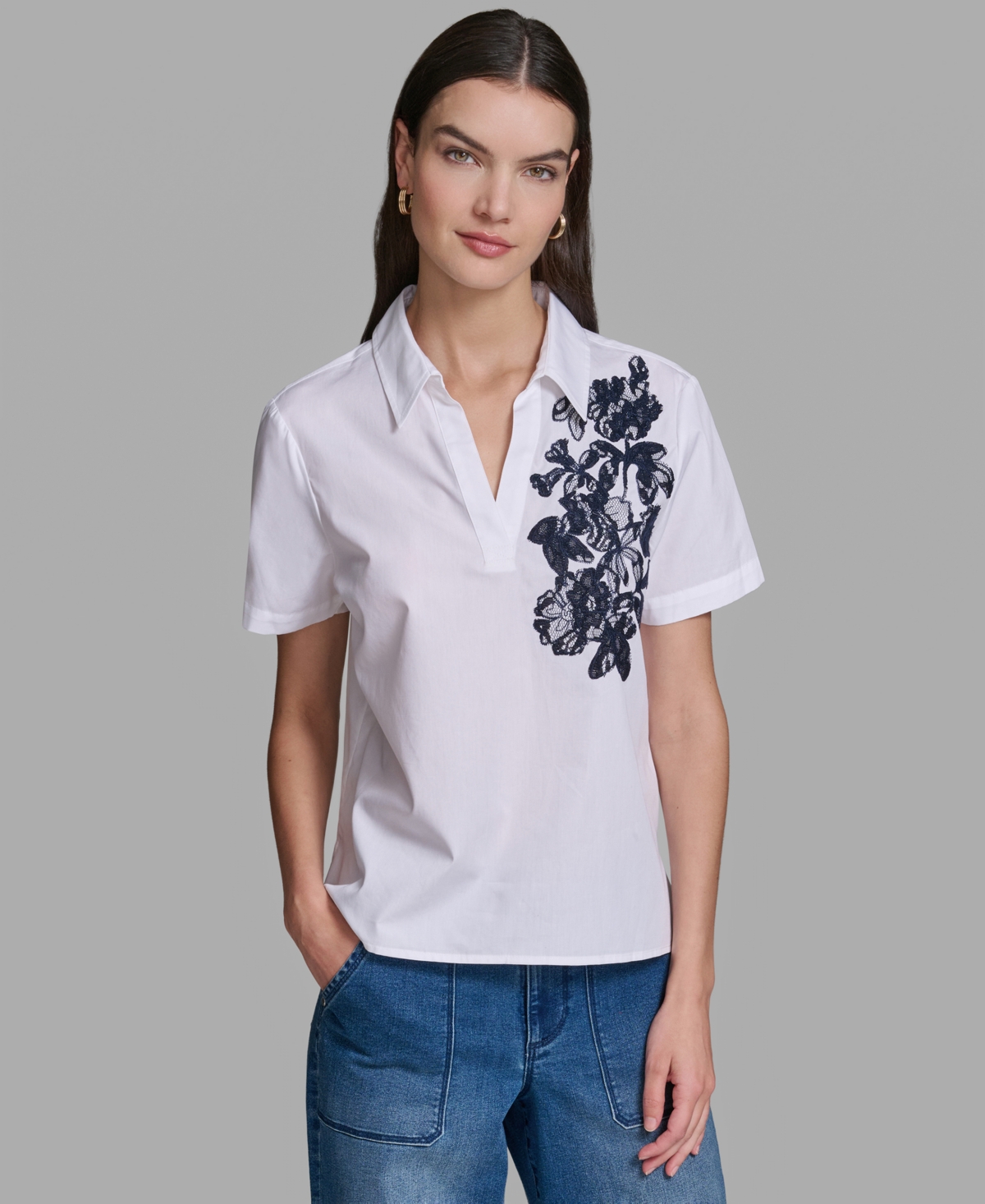 Click here for Karl Lagerfeld Paris Petite Oversized Floral Short... prices