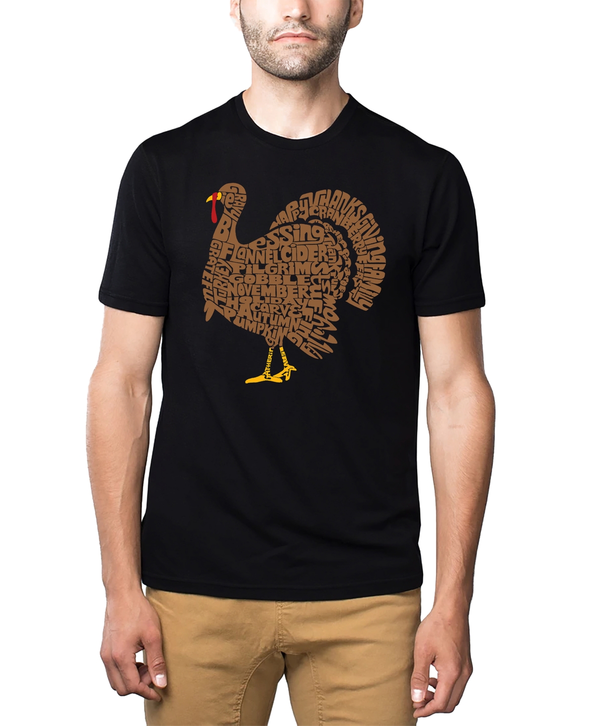 Click here for La Pop Art Mens Thanksgiving Turkey Word Art T-Shi... prices