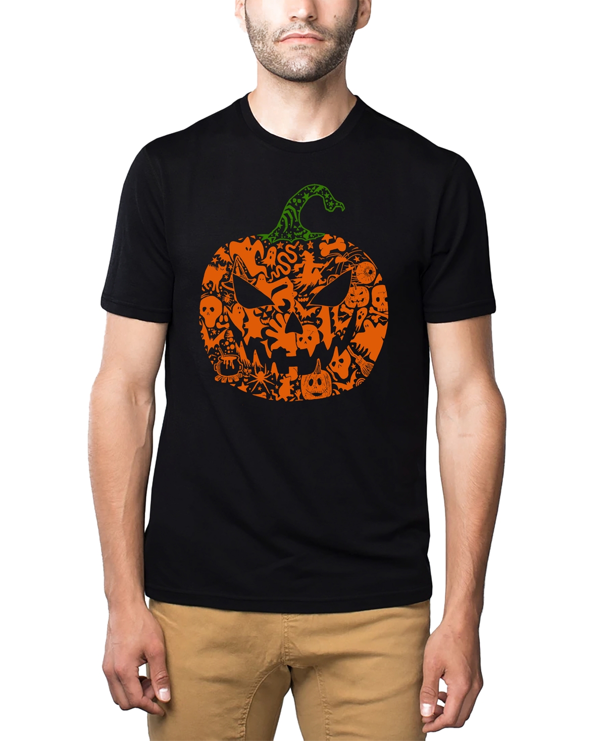 Click here for La Pop Art Mens Halloween Pumpkin Word Art T-Shirt... prices