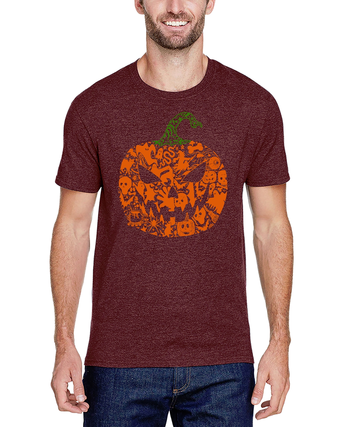 Click here for La Pop Art Mens Halloween Pumpkin Word Art T-Shirt... prices