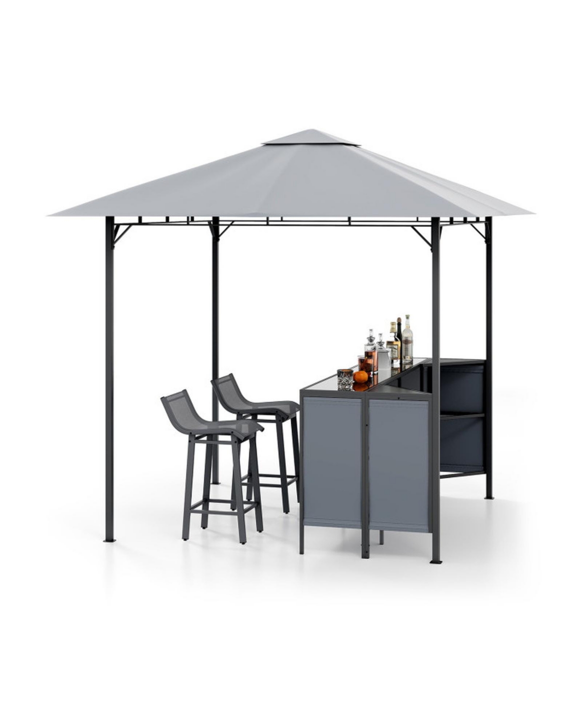 Click here for Sugift 3-Piece Patio Bar Set 8 x 8 Ft Double-Tier... prices