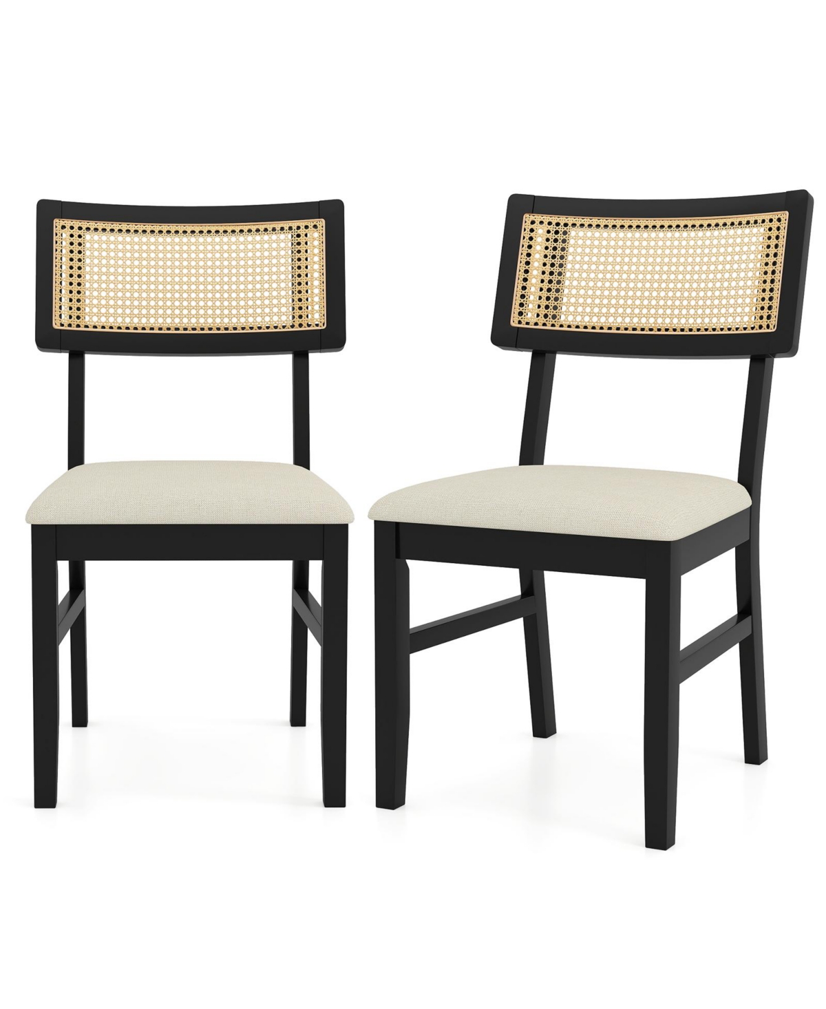 Click here for Sugift Rattan Dining Chairs Set of 2 Fabric Uphols... prices